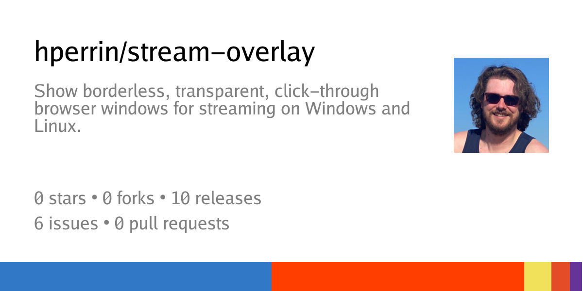 hperrin/stream-overlay: Show borderless, transparent, click-through ...